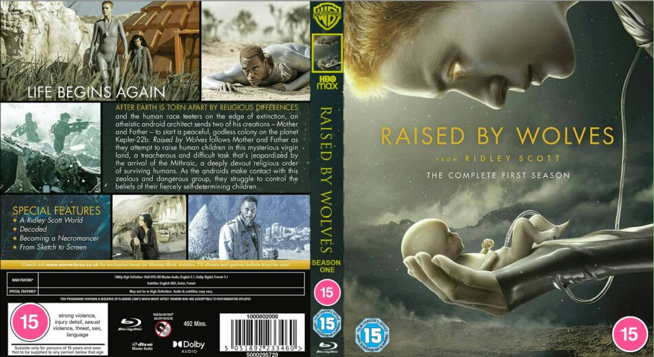 Raised By Wolves Season One (2020) R2 UK Blu Ray Cover and Labels ...