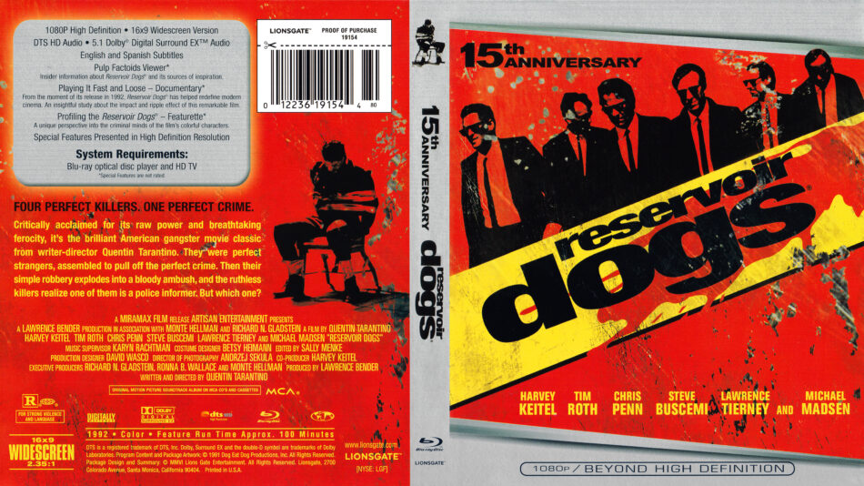 Reservoir Dogs (1992) Blu-Ray & DVD Cover - DVDcover.Com