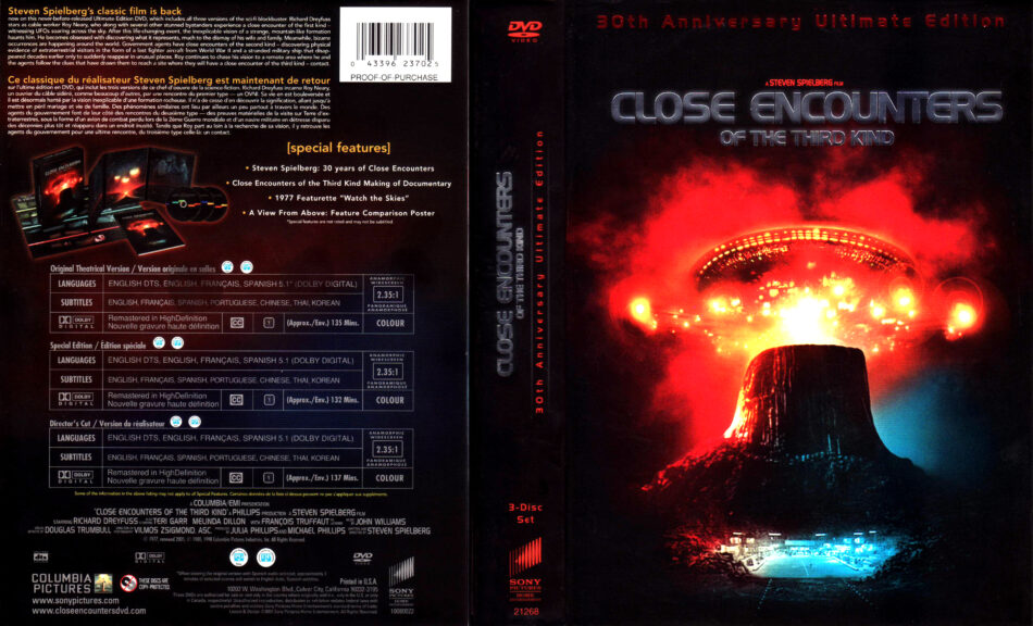 CLOSE ENCOUNTERS OF THE THIRD KIND (1977) 30TH ANNIVERSARY DVD BOX SET ...
