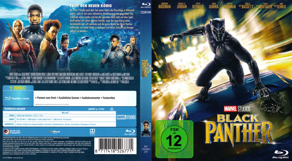 Black Panther DE Blu-Ray Cover & Label - DVDcover.Com