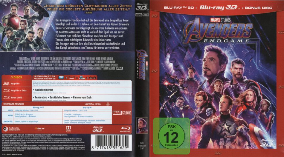 Avengers 4 - Endgame 3D (2019) DE Blu-Ray Cover - DVDcover.Com