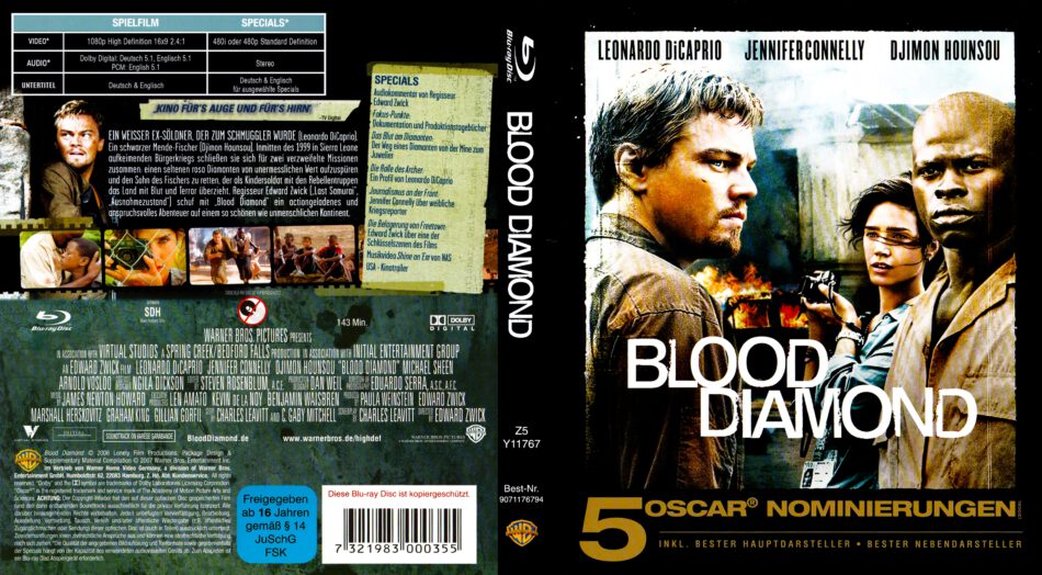 Blood Diamond DE Blu-Ray Cover & Label - DVDcover.Com