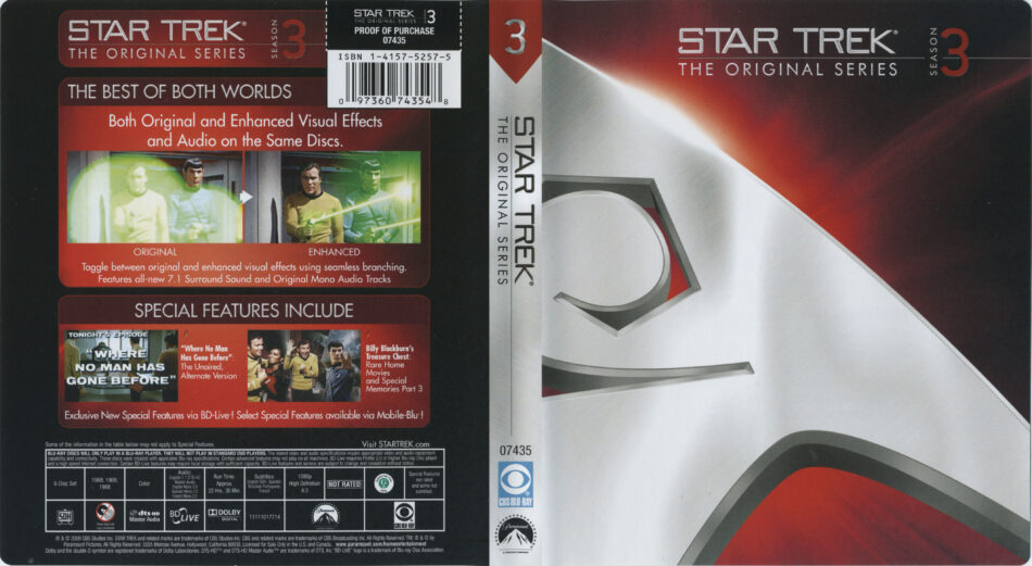 Star Trek - The Original Series: Season 3 Blu-Ray Cover & Labels ...