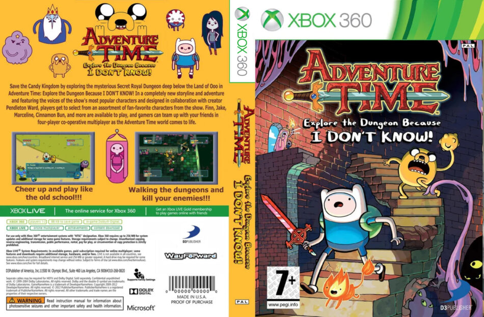 Adventure Time Explore the Dungeon Because I Don't Know XBOX360 Cover ...