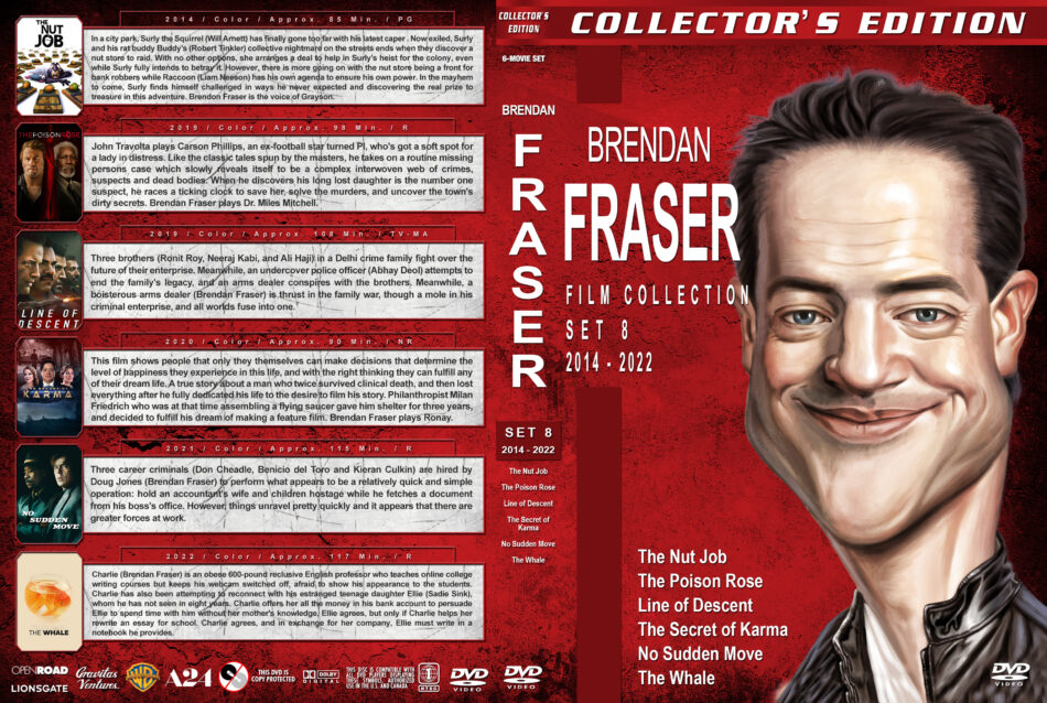 Brendan Fraser Filmography - Set 8 (2014-2022) R1 Custom DVD Covers ...