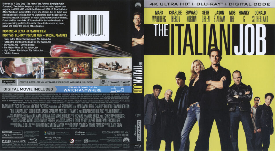 The Italian Job 4K UHD Cover & Labels - DVDcover.Com
