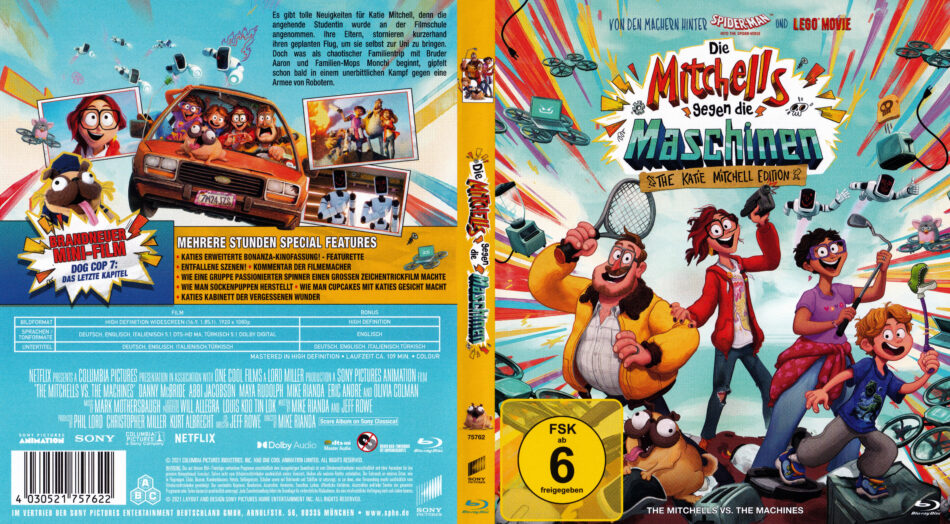 Die Mitchells gegen die Maschinen (2021) DE Blu-Ray Cover - DVDcover.Com