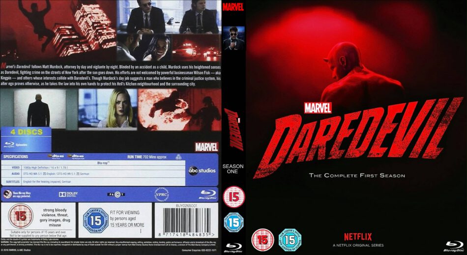 Daredevil Season One (2015) R2 UK Blu Ray Cover and Labels - DVDcover.Com