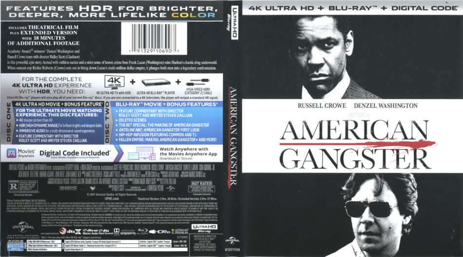 American Gangster 4K UHD Cover & Labels - DVDcover.Com