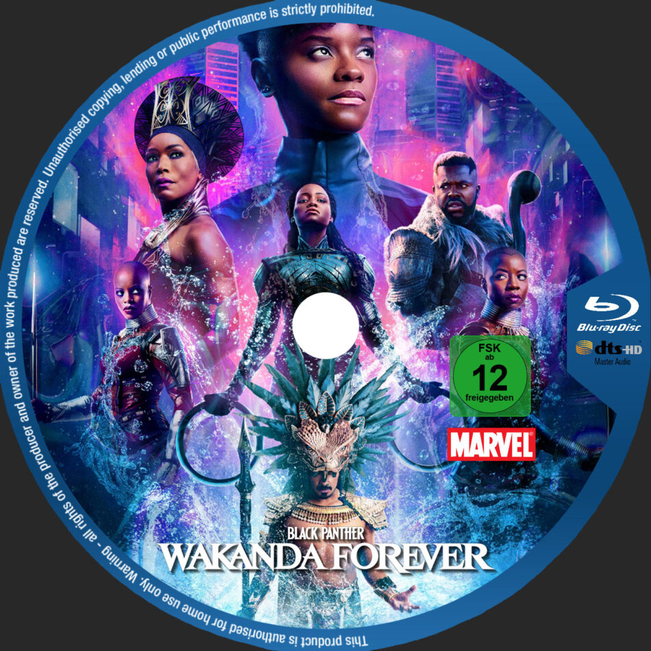 Black Panther - Wakanda Forever Custom Blu-Ray Labels - DVDcover.Com