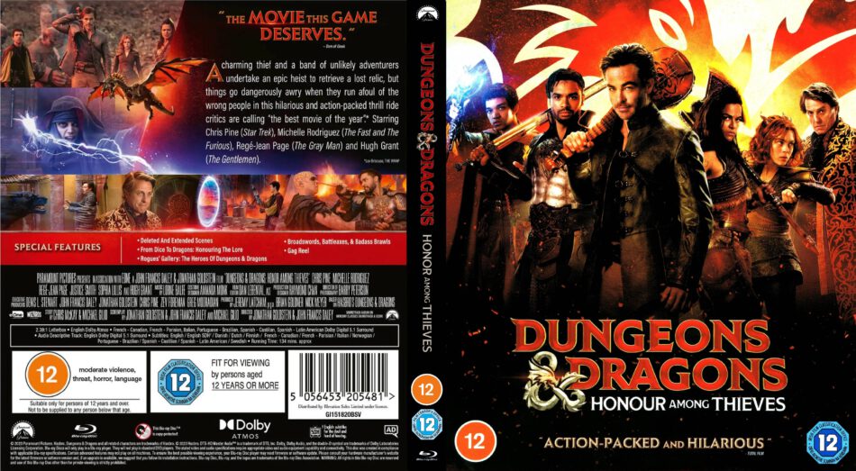Dungeons and dragons honour among thieves RB Blu-Ray Cover & Label ...