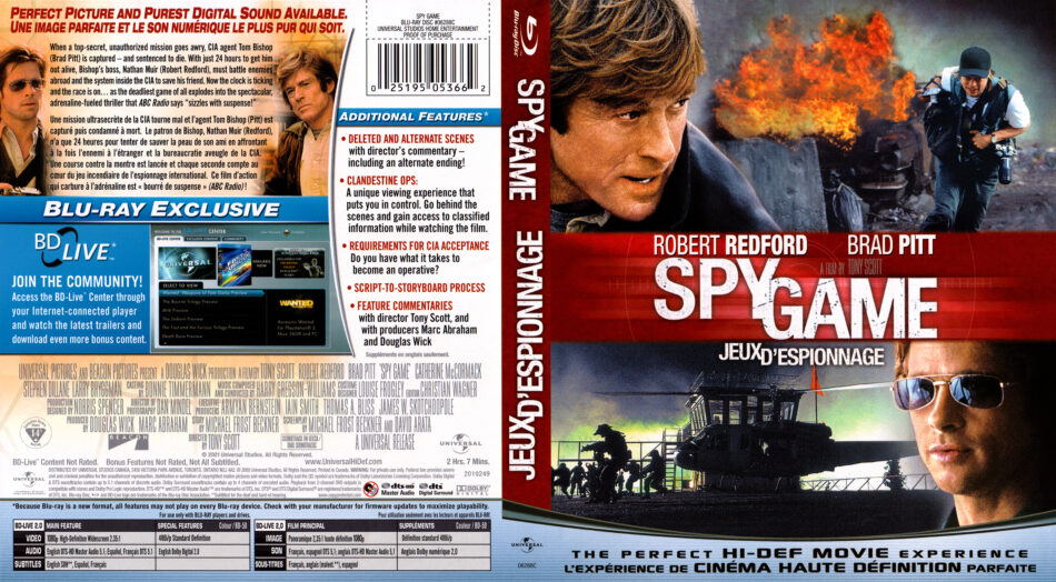 Spy Game (2001) Blu-Ray & DVD Cover - DVDcover.Com