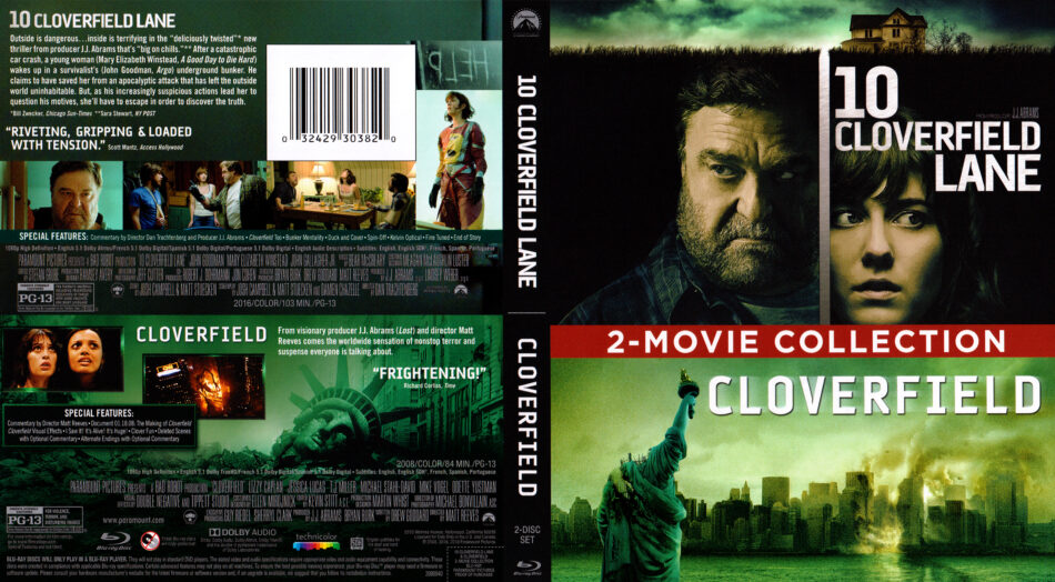 10 Cloverfield Lane (2016) Cloverfield (2008) Blu-Ray & DVD Cover ...