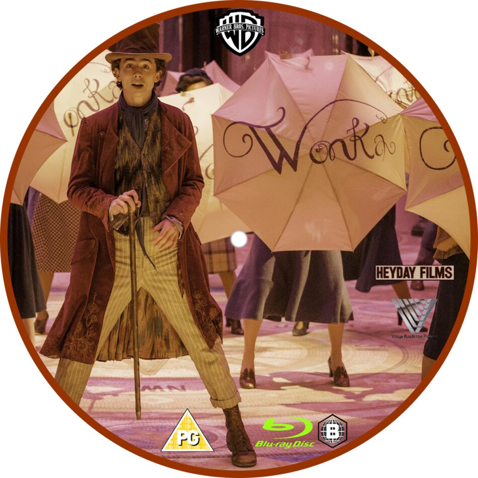 Wonka (2023) RB Custom Blu-ray Label - DVDcover.Com