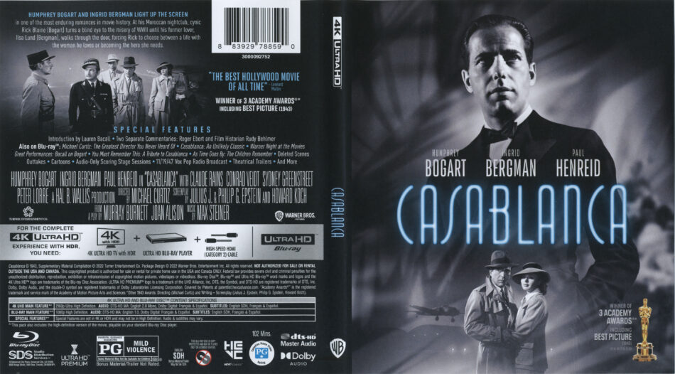 Casablanca 4K UHD Cover & Labels - DVDcover.Com