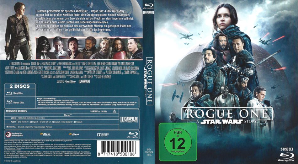 Rogue One a Starwars Story dvd cover & label (2016) R0 CUSTOM