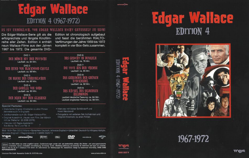 Edgar Wallace Edition 4 (1967-1972) R2 DE DVD Covers & Labels ...