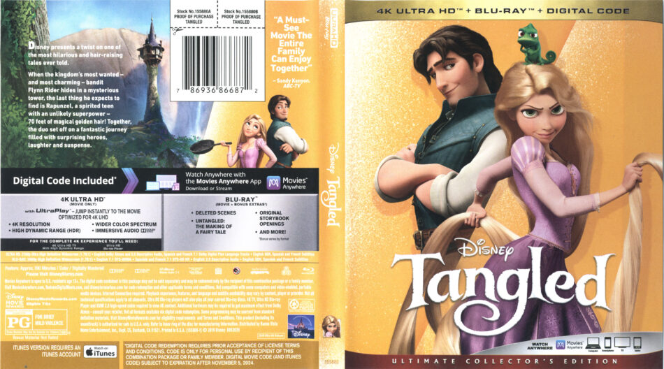 Tangled 4K UHD Cover & Labels - DVDcover.Com