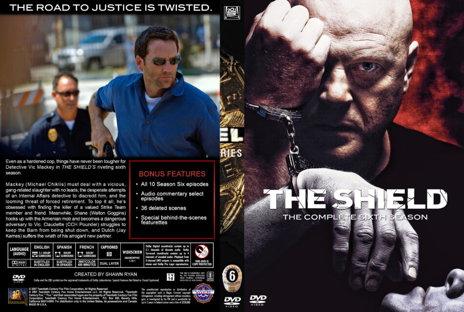 The Shield - Season 6 (spanning spine) R1 Custom DVD Cover - DVDcover.Com