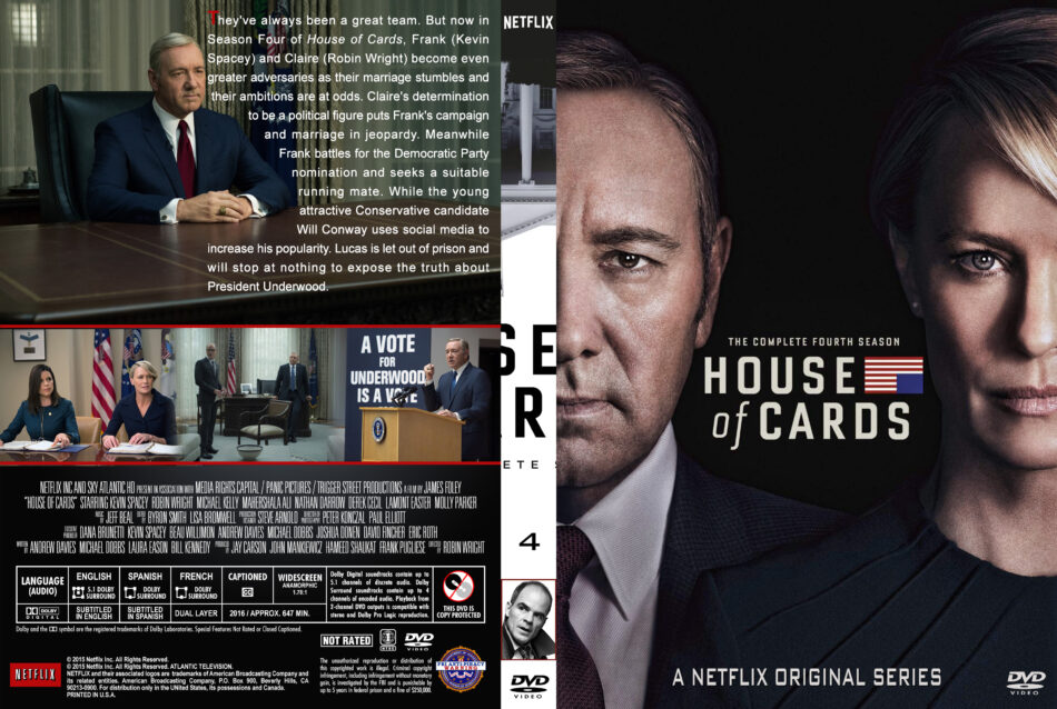 House of Cards - Season 4 (spanning spine) R1 Custom DVD Cover ...