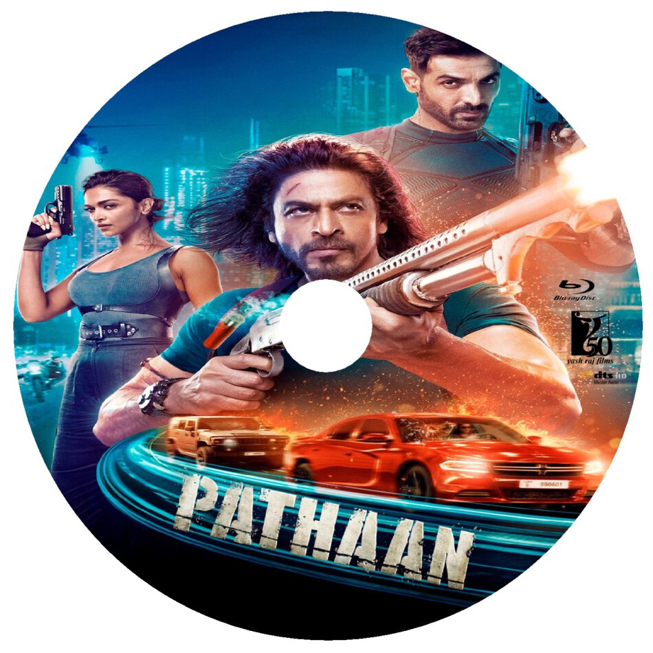 Pathaan (2023) Custom Blu-Ray Label - DVDcover.Com
