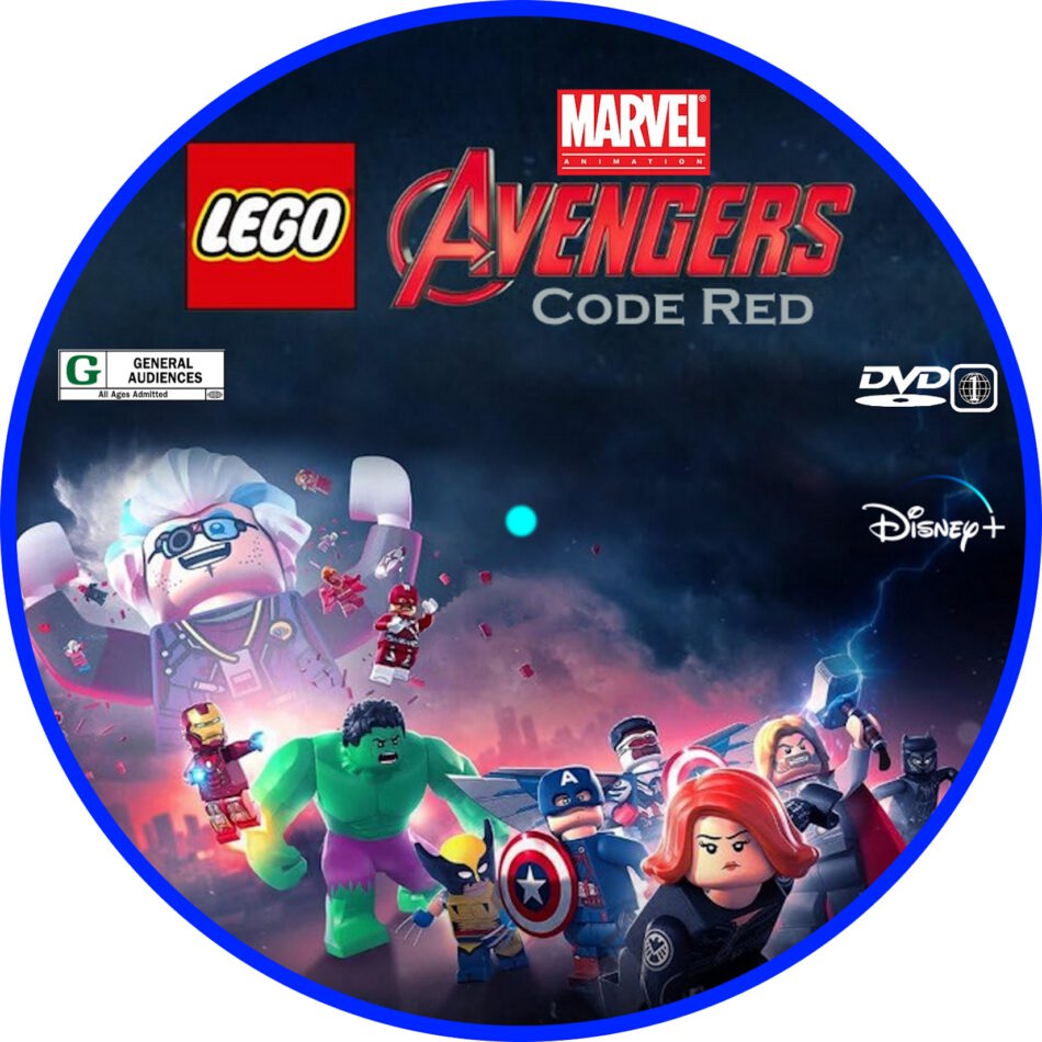 Lego Avengers Code Red (2023) R1 Custom DVD Label - DVDcover.Com