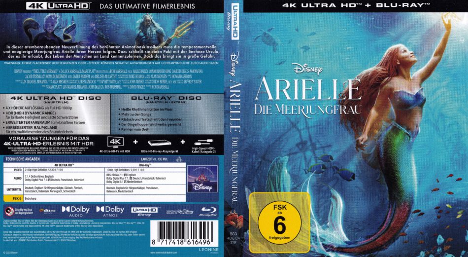 Arielle, die Meerjungfrau (2023) DE 4K UHD Cover - DVDcover.Com