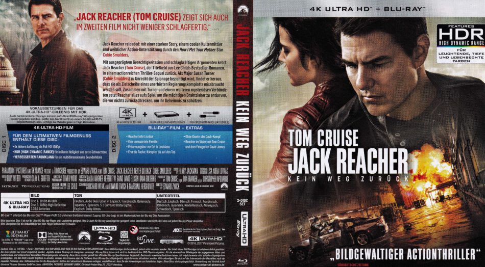 Jack Reacher: Kein Weg zurück (2016) DE 4K UHD Covers - DVDcover.Com