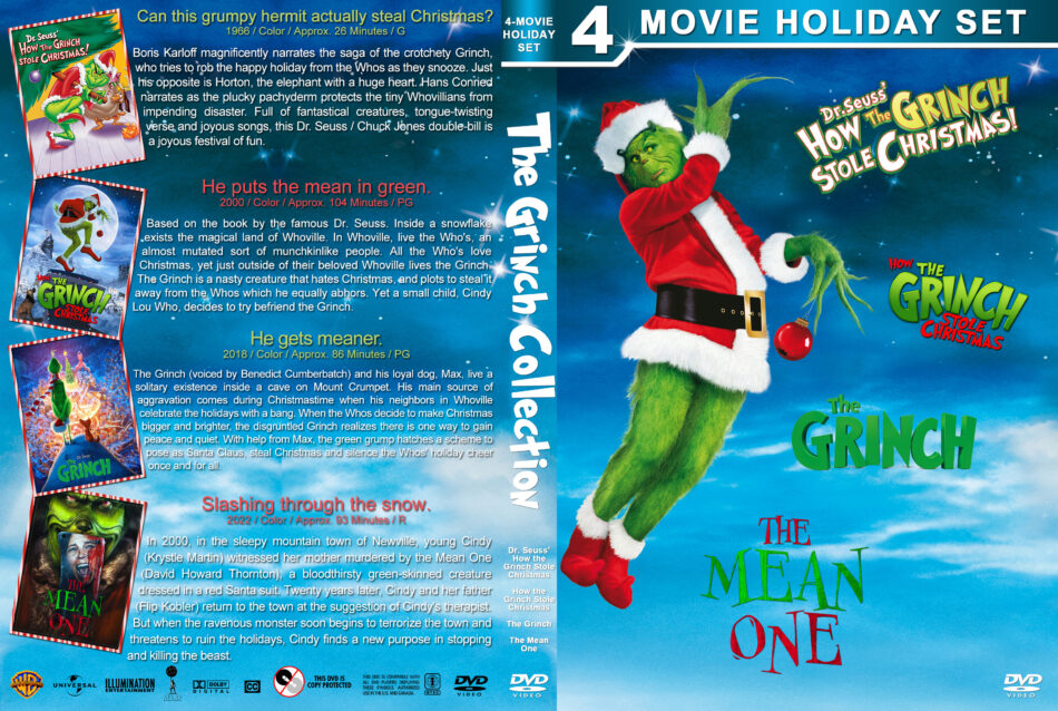 The Grinch Triple Feature (1966-2018) R1 Custom DVD Cover - DVDcover.Com