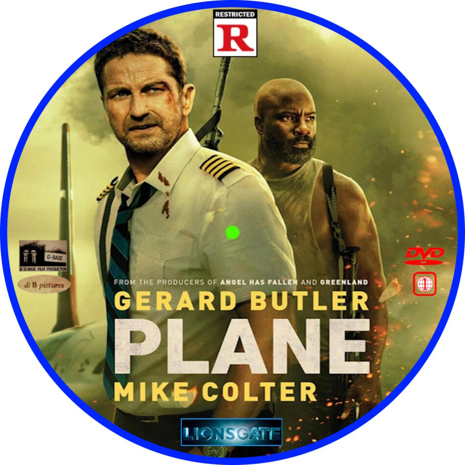 Plane (2023) R1 Custom DVD Label - DVDcover.Com