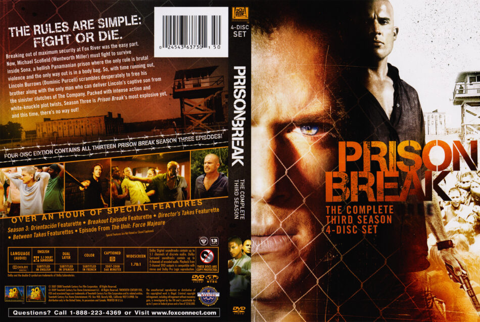 Prison Break (Season 3) R1 DVD Cover - DVDcover.Com