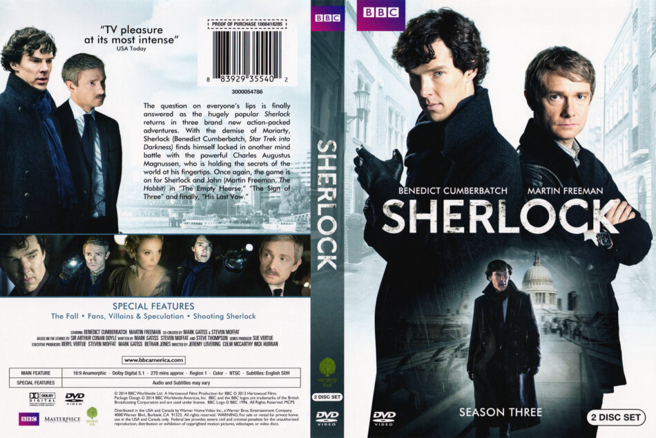 Sherlock (Season 3) R1 DVD Cover - DVDcover.Com