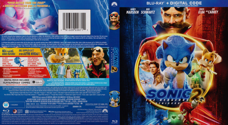 Sonic the Hedgehog 2 (2022) Blu-Ray Cover - DVDcover.Com