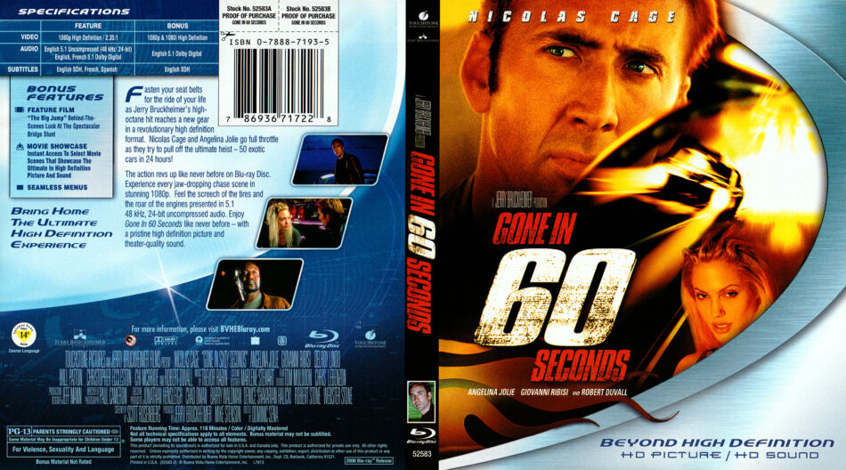 Gone in 60 Seconds (2000) Blu-Ray & DVD Cover - DVDcover.Com