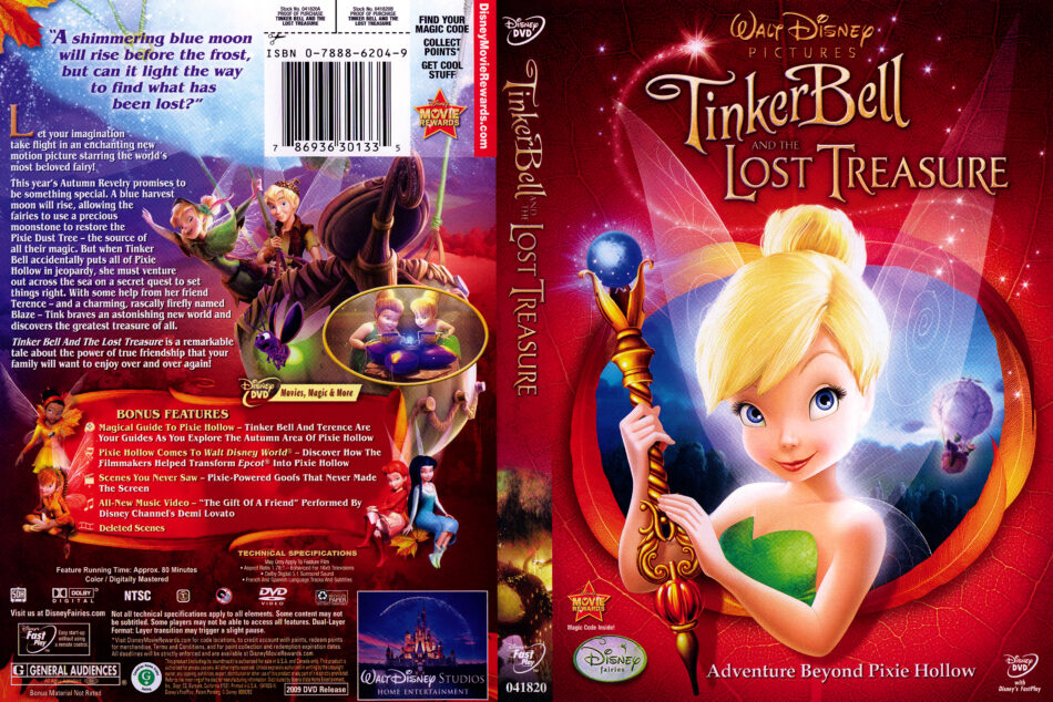 Tinker Bell & the Lost Treasure (2009) R1 DVD Cover - DVDcover.Com