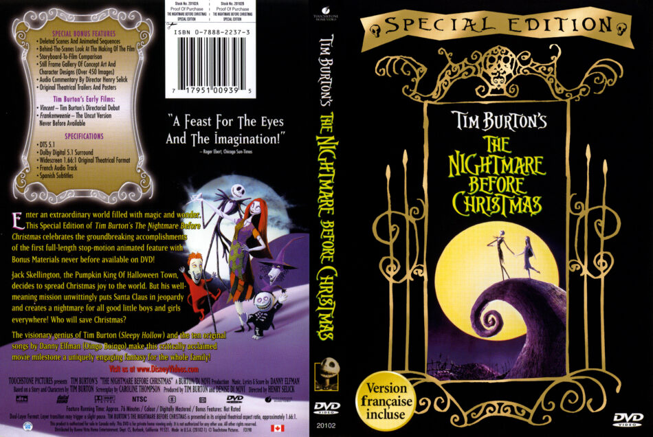 The Nightmare Before Christmas (1993) R1 DVD Cover - DVDcover.Com