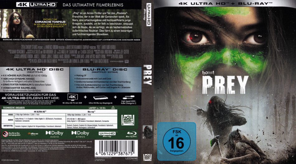 Prey (2022) R2 UK Custom Blu Ray Cover and Label - DVDcover.Com