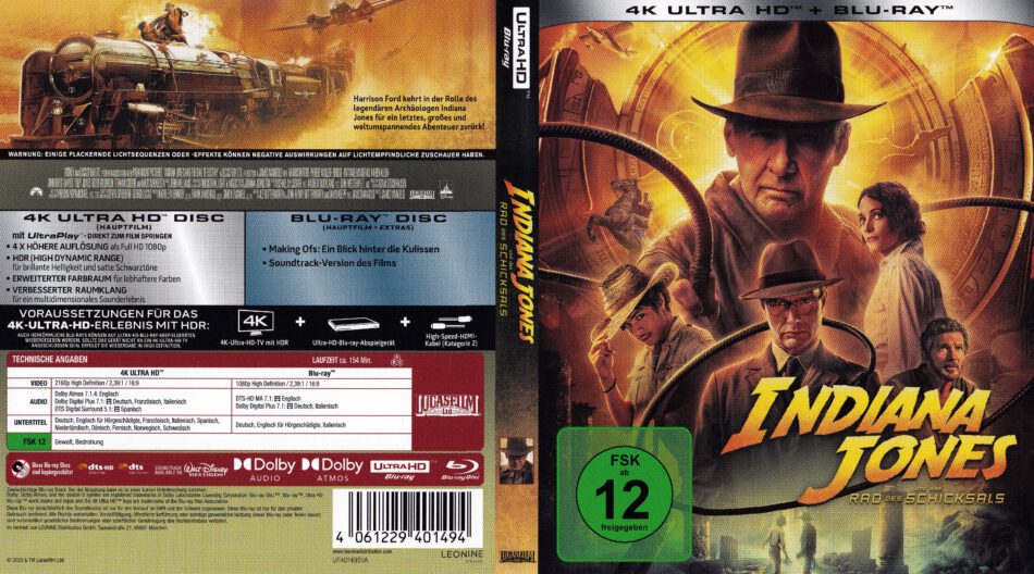 Indiana Jones and the Dial of Destiny (2023) R2 UK DVD Cover and Label ...