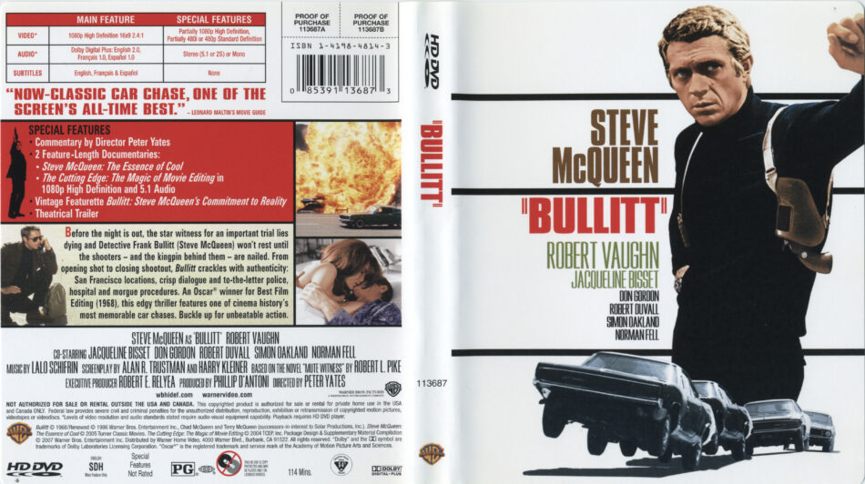 Bullitt HD-DVD Cover & Label - DVDcover.Com