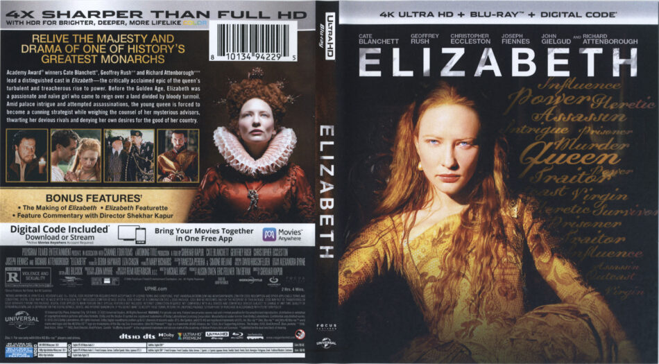 Elizabeth 4K UHD Cover & Labels - DVDcover.Com