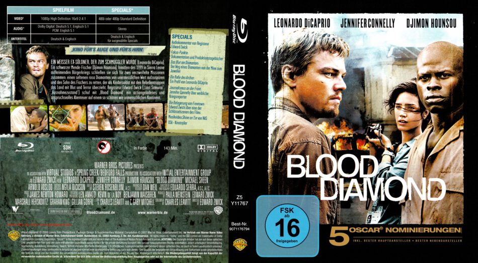 Blood Diamond DE Blu-Ray Cover & Label - DVDcover.Com