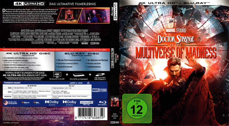 Dr Strange in the Multiverse of Madness DE 4K UHD Cover & Labels ...