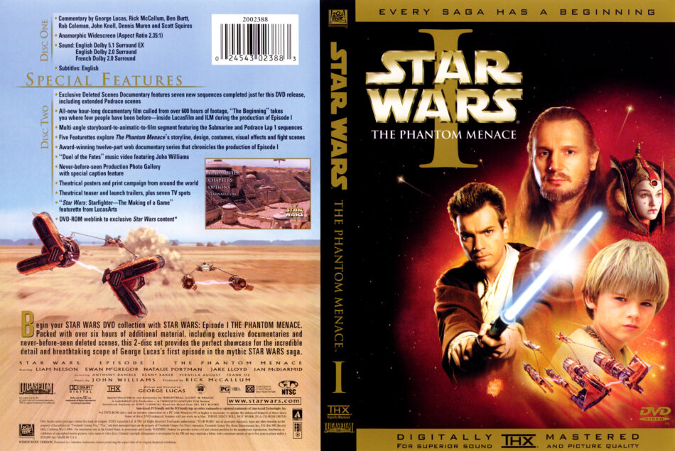 Star Wars: Episode 1 - The Phantom Menace (1999) R1 DVD Cover - DVDcover.Com