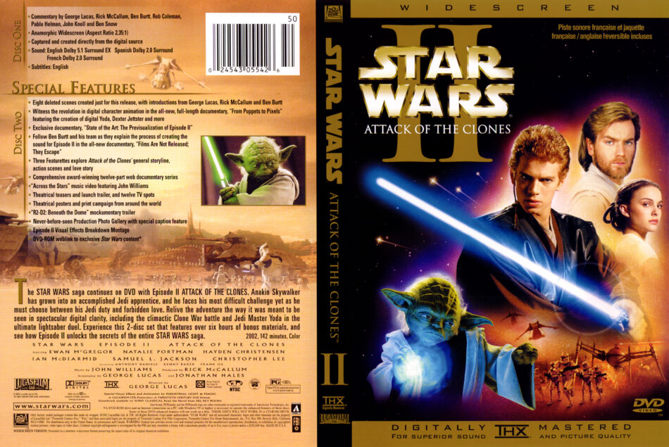 Star Wars: Episode 2 - Attack of the Clones (2002) R1 DVD Cover - DVDcover.Com