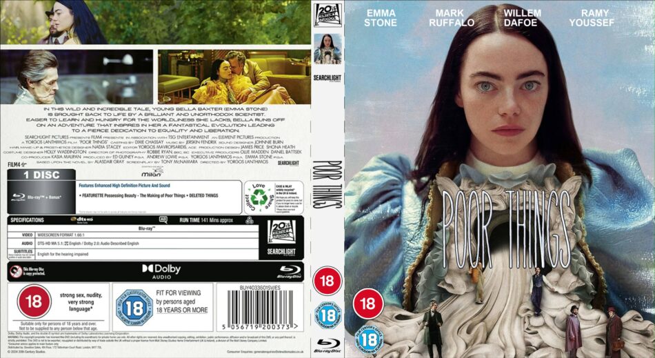 Poor Things (2023) R2 UK Blu Ray Cover and Label - DVDcover.Com