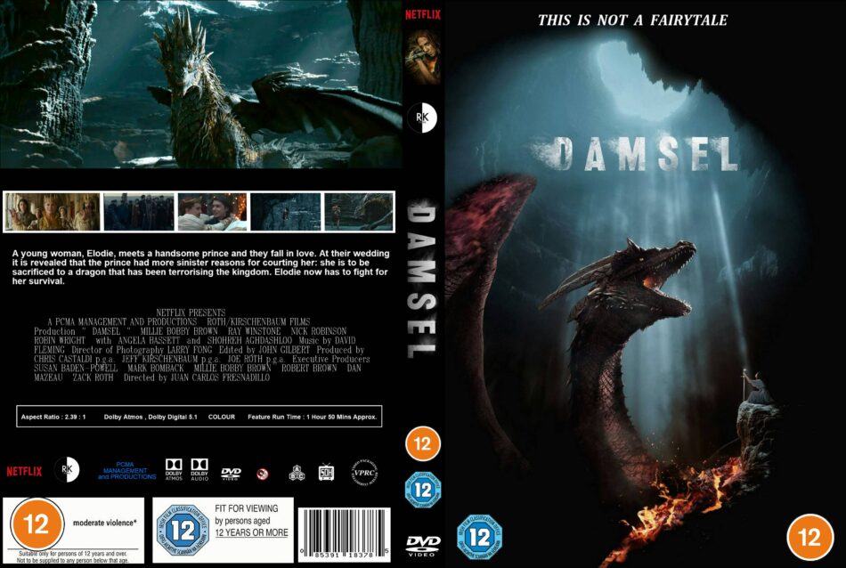 Damsel (2024) Custom R2 UK DVD Cover and Label - DVDcover.Com