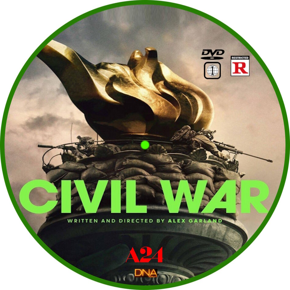 Civil War (2024) R1 Custom DVD Label - DVDcover.Com