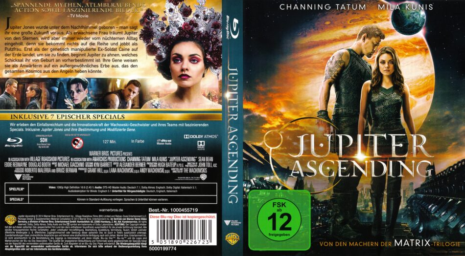 Jupiter Ascending DE Blu-Ray Cover & Label - DVDcover.Com