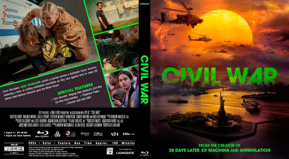 Civil War (2024) Custom Blu-Ray Cover - DVDcover.Com