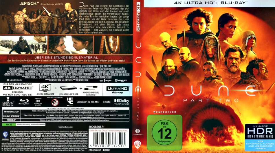 Dune Part Two (2024) Blu-Ray Cover 10 mm - DVDcover.Com